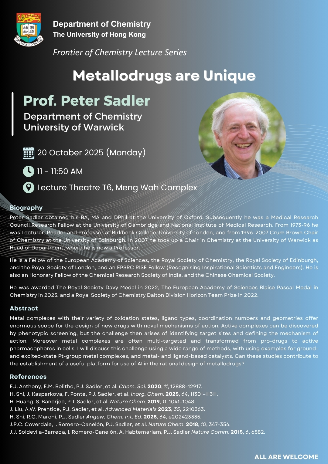 Metallodrugs are Unique | Department of Chemistry HKU